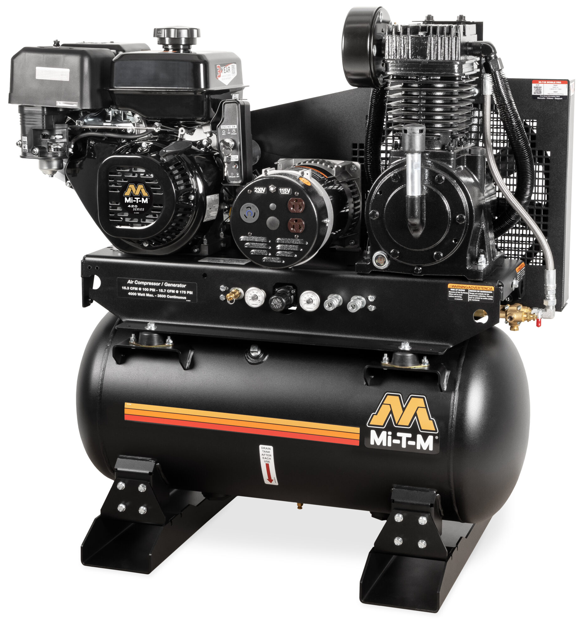 30-Gallon Two Stage Gasoline Combination | AG2-SM14-30ME | Mi-T-M ...